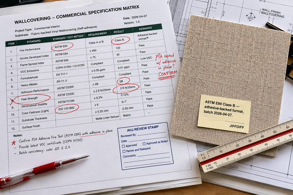 How to Specify Self-Adhesive Wallpaper for Commercial Spaces: Fire Rat